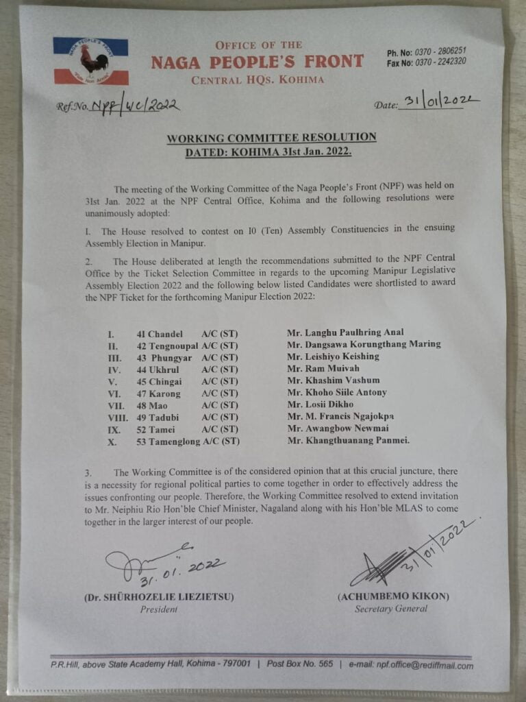 Naga People’s Front fields 10 candidates for Manipur Assembly Election ...