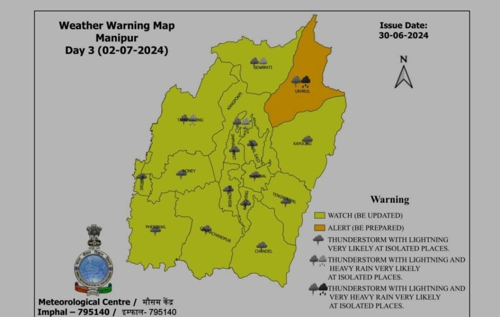 Heavy rainfall likely in Manipur till July 4; Senapati, Ukhrul on ...
